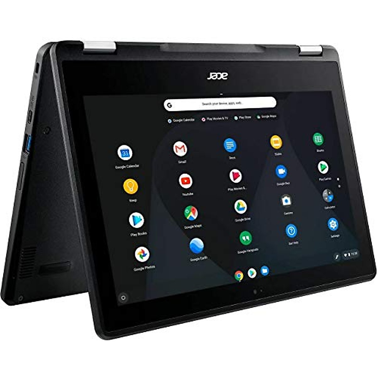 Acer Spin 11 2-in-1 Convertible 11.6" HD Touchscreen WLED-Backlit Chromebook, Intel Celeron N3350 Processor, 4GB Memory, 32GB eMMC, Bluetooth, WiFi, Webcam, Google Chrome OS, Obsidian Black