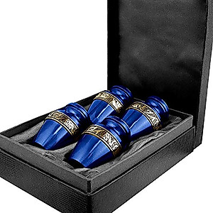 Trupoint Memorials Cremation Urns for Human Ashes - Decorative Urns, Urns for Human Ashes Female & Male, Urns for Ashes Adult Female, Funeral Urns - Blue, 4 Small Keepsakes