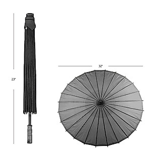 Koyal Wholesale 32" Gold Paper Parasol Umbrella 4 Pack, Large Paper Umbrella Bulk, Paper Parasol Wedding Umbrellas, Gold Parasol Umbrella Bridal Party Decor Photo Props, Sun Parasols for Shade