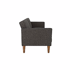 Novogratz Regal Futon with Tufted Linen Upholstery, Grey