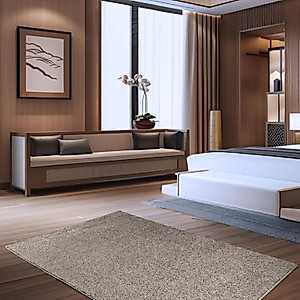 Bright House Solid Color Round Shape Area Rugs Navy - 5' Round, Indoor, Stain & Fade Resistant, Perfect for Living Room, Bedroom, Dining Room, Entryway, Doorway, Pet & Kids Friendly Rug, Wedding