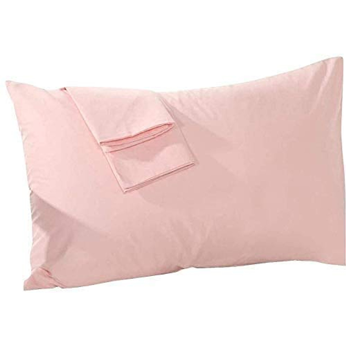 COTTON STICH Toddler 12x16 Zipper Pink Solid Pillowcase Set of 2, 600 Thread Count Egyptian Cotton Decorative Hotel Quality Mini Throw Pillow Insert