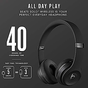 Beats Solo³ Wireless On-Ear Headphones - Apple W1 Chip - Black with AppleCare+ Bundle