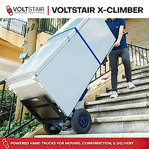 XClimber Stair Climbing Electric Hand Truck Dolly 375 lbs. Lifting Capacity with Quiet Operation and Non-Marking Anti-Slip Pneumatic Wheels for Moving Heavy Appliances, Large Boxes, Safes, Cylinders