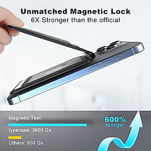 typecase Magnetic Wallet Compatible with Magsafe: Magnetic Phone Wallet & Card Holder for Apple iPhone 16 15 14 13 12 Pro Max - Adjustable Mag Safe Wallet Stand with 4 Card Slots - Black