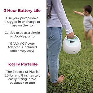 Spectra - S1 Plus Electric Breast Milk Pump with Tote Bag, Breast Milk Bottles and Cooler for Baby Feeding