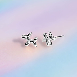 Boma Jewelry Sterling Silver Balloon Animal Dog Stud Earrings