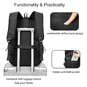 King'sGuard Laptop Backpack,Business Water Resistant Laptop bag Backpack with USB Charging Port Gift for Men Fits 16 inch Laptop (16inch)