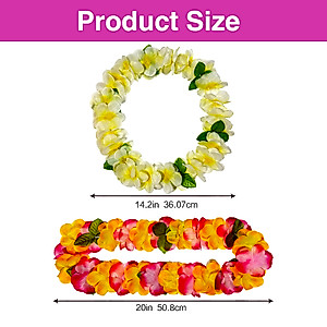 GoodUping 6 Count Thickened Hawaiian Leis, Perfect Luau Party Supplies for Summer Beach Vacations, Essential Party Decorations for Birthday, Graduation, and Wedding Celebrations