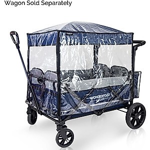 WONDERFOLD Stroller Rain Cover Made with Premium, Lightweight Transparent Sheet Featuring Small Ventilation Holes and Easy Access Hook-and-Loop Entrance (Fits Only X4 & X4M)
