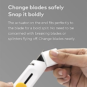 HOTO Box Cutter Utility Knife, SK5 Retractable Box Cutter, All-Covered Design, Blackened Antirust, 8-section Blade, Metal Guide Smooth and Durable, Sharp and Secure, Premium Cutter for Home and Office