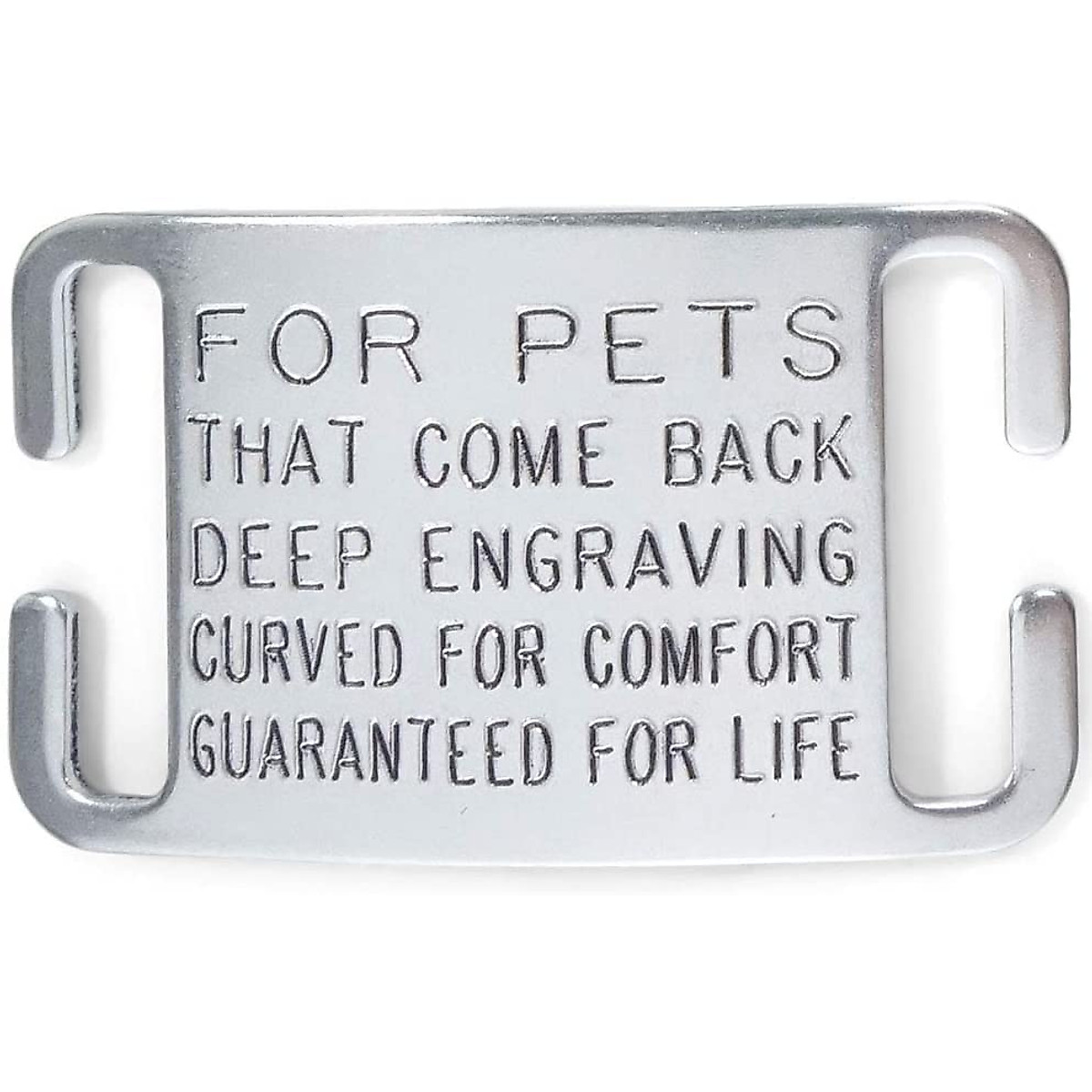 CollarTags Dog Tags Personalized for Pets - Deep Engraved Stainless Steel Lasts Your Pets Lifetime - Boomerang Tags, Dog Name Tag, Durable Custom Silent (Open End Large for 1 Inch Snap Style Collar)