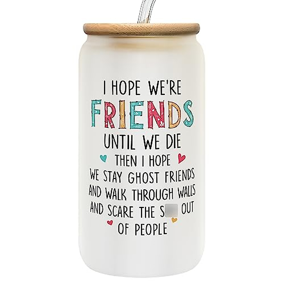 Gifts for Friends Female - Friendship Gifts for Women Friends - Best Friend Birthday Gifts for Women - Inspirational Friend Gifts for Women, Bestie Gifts for Women, BFF Gifts - 16 Oz Friend Can Glass