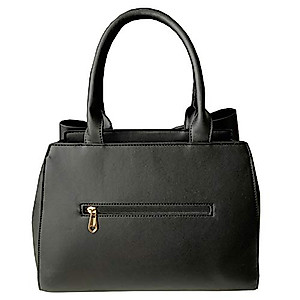 Rullar Women 2Pcs Handbag Set Bow-Knot Satchel Top-handle Crossbody Bag Tote Wallet Purse with Heart Pendant Black