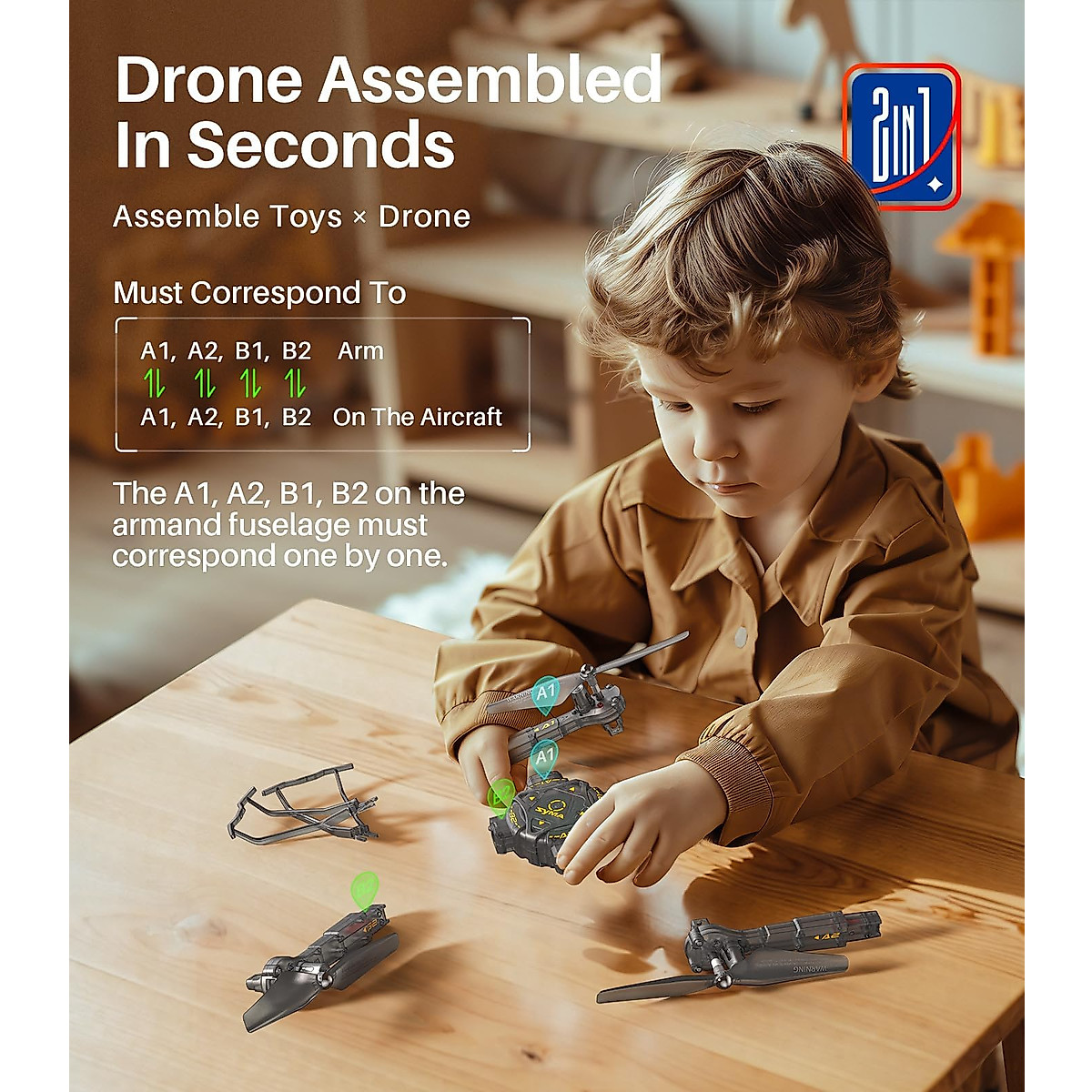 Drones for Kids, SYMA X440 RC Helicopter Drone with Detachable Arms with 7-Color Light Switching, 16 Stunts, 2 Batteries and Altitude Hold, Remote Control Toys for Boys Girls