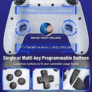 Switch Controller, Wireless Switch Controller for Switch/Switch Lite/Switch OLED, Extra Switch Controller with Paddles, Programmable Switch Remote Control with Back Buttons,Wake-up,Turbo-White