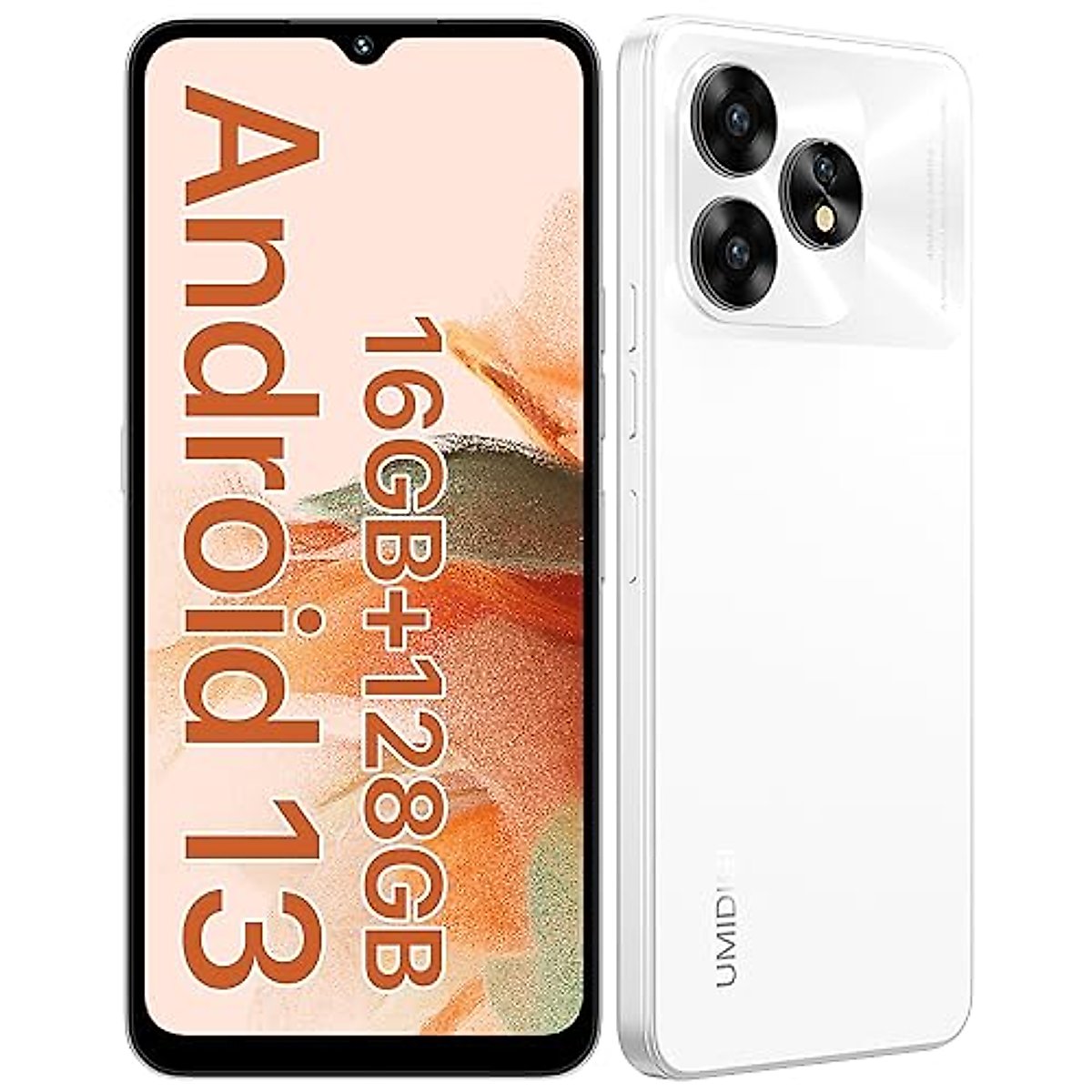 UMIDIGI A15C (8+8GB RAM+128GB ROM) Android 13 NFC Unlocked Cell Phone，48MP Ultra-Clear AI Camera Mobile Phone,5000mAh Battery Smartphone,6.7" HD Full View Display Dual Unlock Phone-Pearl White…