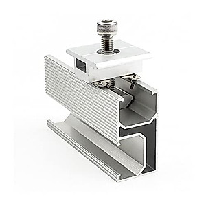 Copgge Solar Panel Middle Clamps Aluminium Solar Panel Mount Mid Clips Solar Panel Center Clamp Solar Mounting Bracket Roof Mount Clamps Solar Rail Mounting System Install Hardware (30mm Pack of 12)