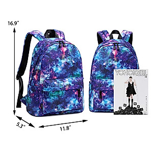 abshoo Lightweight Water Resistant Galaxy Backpacks For Teen Girls Boys School Bookbags (Galaxy D)