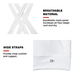 Yvette High Impact Sports Bra - Zip Front Full Coverage Sports Bras for Plus Size Women White