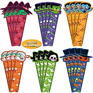 SURCVIO 168pcs Halloween Party Favors Stationery Set for Kids, Halloween Goody Bag Fillers Including Pencil, Eraser, Ruler, Notepad, Stamper, Sticker, Halloween Stationery Kit for Kids Trick or Treat