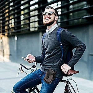 Phooyeejoon Universal Belt Cell Phone Holster, Belt Clip Phone Cover Utility Phone Waist Belt Bag Hip Wallet Pouch for 7'' Smartphone, Nylon Canvas Construction