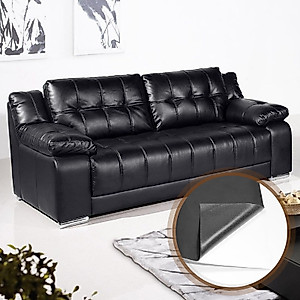 CHEIGHY Leather Repair Kit for Furniture - Advanced PU Material, Strong Self Adhesive Leather Repair Patch for Couch 3.9X79 inch Vinyl Repair Tape for Car Seat Upholstery Sofa Office Chair (Black)