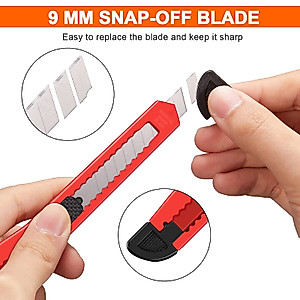 120 Utility Knife Box Cutters Utility Knife Retractable 9 mm Wide Blade Retractable Knife with Safety Lock Compact Box Cutter Knife Replacement for Home Office Arts Crafts Hobby