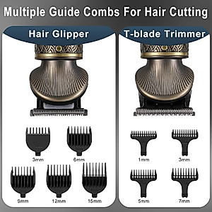 Hatteker Hair Clippers for Men T-Blade Trimmer Beard Trimmer Cordless Hair Trimmer Edgers Shaver Grooming Kit for Men