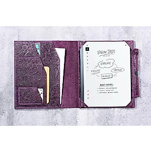 Black Purple tooled embossing leather remarkable 2 case with pen holder, reMarkable 2 folio organizer cover, N05-LRMBPU