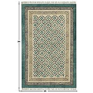 Casavani Indian Hand Made Cotton Dhurrie Geometric Gray & Black Rug Home Decorative Bohemian Kilim Rug Entryway Throw Rug Best Uses for Living Room Laundry Room Bed Room Bathroom 6x8 Feet