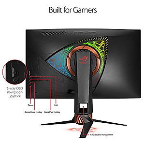 ASUS ROG Swift PG27VQ 27” 1440p 1ms 165Hz DP HDMI G-SYNC Aura Sync Curved Gaming Monitor with Eye Care (Renewed)