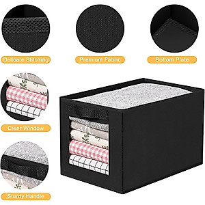 DIMJ Storage Cubes, Cube Storage Bin, Foldable Storage Cubes with Window, Closet Storage Bins with Handle, 13.3 x 9 x 9 inch Storage Cubes for Clothes, Toys, Books (Black, 8 cubs)