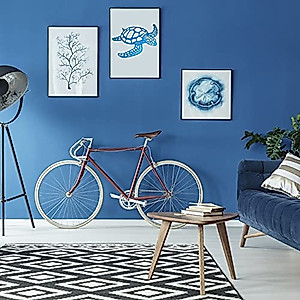 YUAKUOD Sea Turtle Wall Decor - Metal Sea Turtle, Metal Wall Art, 2021 Metal Wall Decor, Metal Turtle, Metal sea Life, Ocean Decor, Beach Decor, Unique Room Decor for Boys, Girls & Women (Blue)