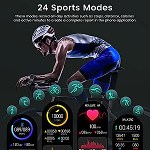 Kospet Smart Watches for Men&Women - 5ATM/IP69K Waterproof Fitness Smart Watch for Android iPhones with Heart Rate Blood Pressure - 1.72'' Tactical Military Sports Smartwatch