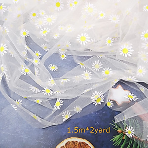 Honbay 1.6 x 2yard Daisy Tulle Net Yarn for Background Decoration or DIY Crafts Making