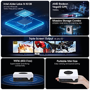 CHUWI LarkBox X Mini PC, AMD Ryzen 7 3750U, 8GB RAM, 256GB SSD, Vega 1 Graphics, Dual 2.5Gbps USB 3.0 Ports, Windows 11