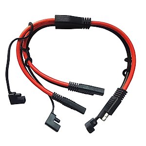 Faoyliye 10AWG SAE Y Splitter 1 to 2 SAE Extension Cable SAE DC Power Automotive Connector Cable for Solar Panel Battery Cars Tractor-40cm