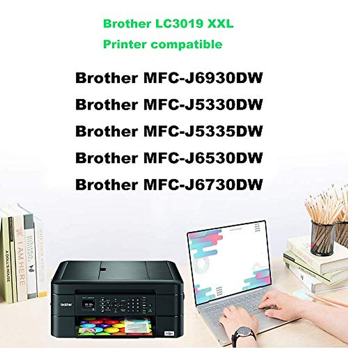 Aoou LC3019XXL Ink Cartridges Compatible for Brother LC3019 XXL Ink, Work with Brother MFC-J6930DW, MFC-J5330DW, MFC-J5335DW, MFC-J6530DW, MFC-J6730DW Printe (2 Black, 1 Cyan, 1 Magenta, 1 Yellow)