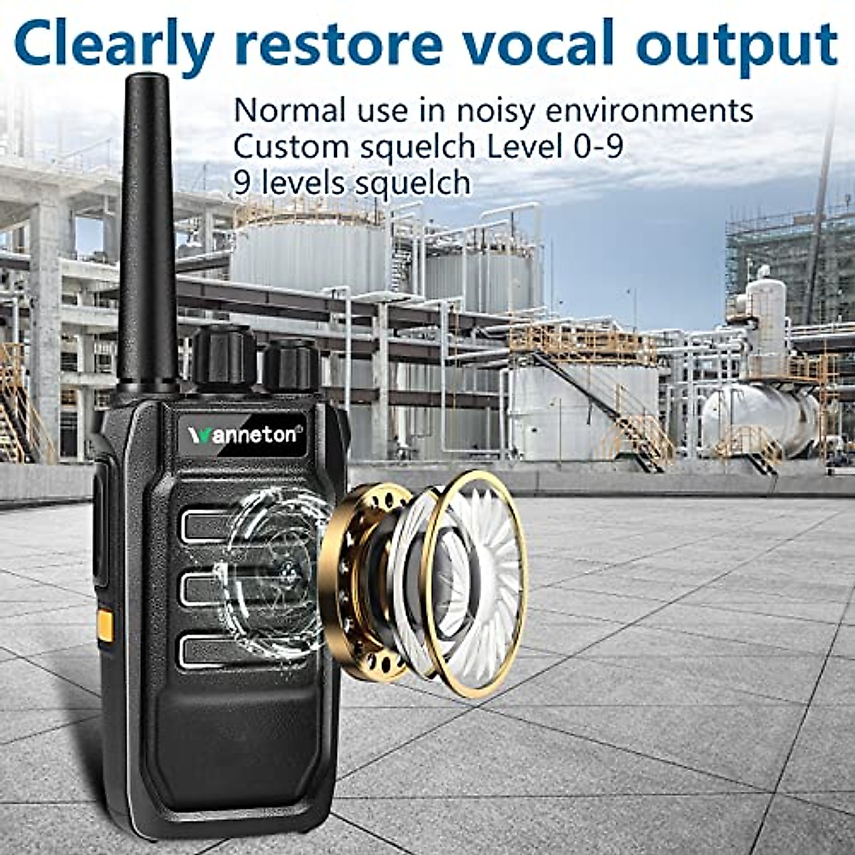 Wanneton F1 GMRS walkie talkies for Adults Long Range,One-Key decoding Copy Frequency, Compatible with Most Portable Handle Two Way radios,16 CH, 205 Privacy Codes, VOX, Scan, programmable(2 Pack)