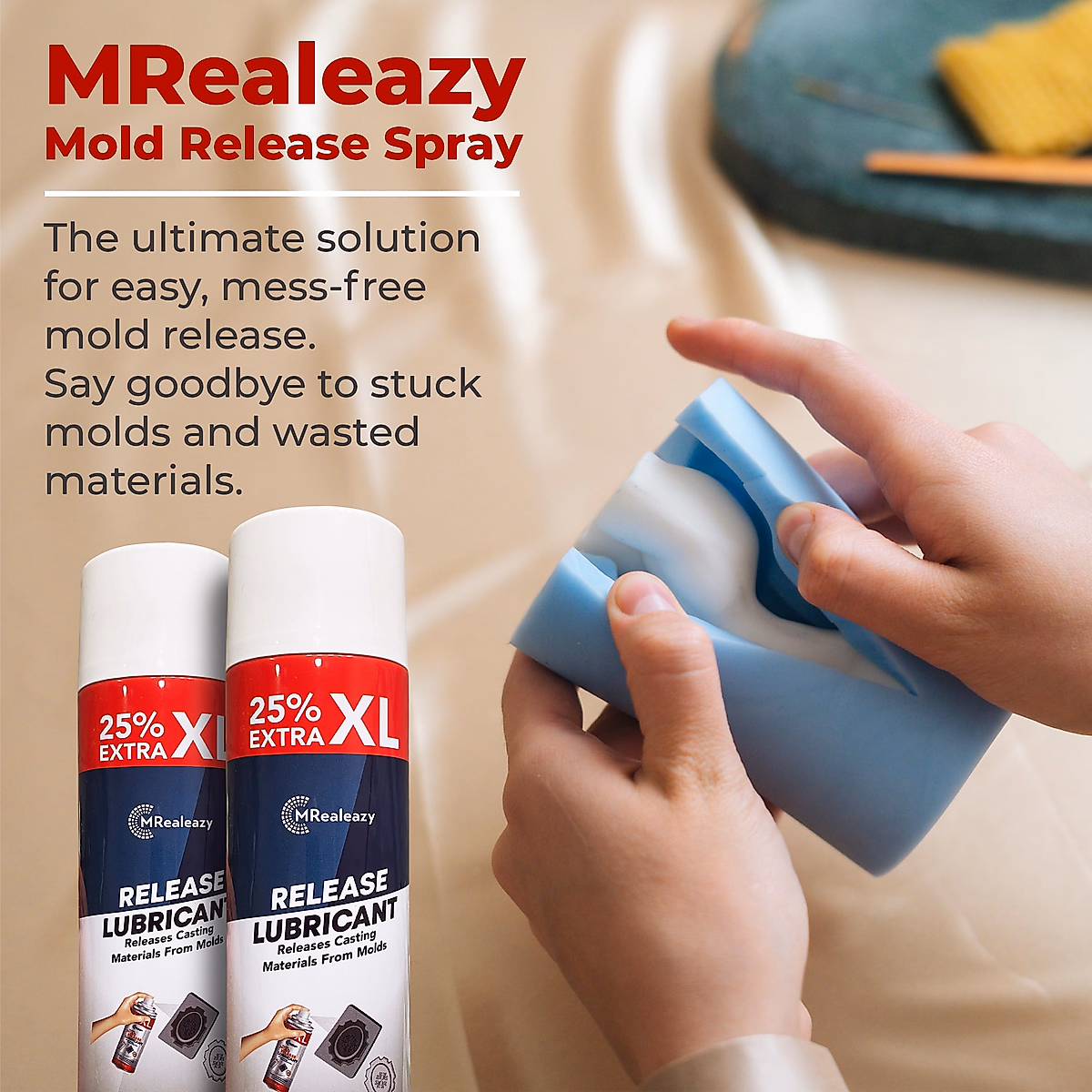 Silicone Mold Release Spray (1x16.9 floz/500ml) - Resin & Epoxy Release Agent for Smooth Mold Removal with Ease, Universal Use on Almost All Molds