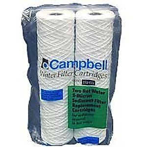 Campbell 1SHW Hot Water Sediment Cartridges,5 Micron, 9 3/4", 2 Pack