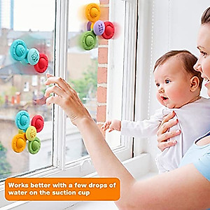 Suction Cup Spinner Toys - Baby Montessori Sensory Educational Learning Toy - Infant Bath Travel Activities Fidget Toy - Toddler Newborn Gifts for 6 9 12 18 Months 1 2 3 One Two Year Old Boys Girls