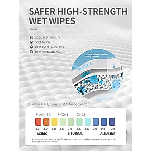 SACLLCAS Large Ear Wipes for Dogs,Dog Ear Cleaning Pads Otic Cleanser for Dirty, Waxy, Smelly Ears Solution,Premium Strength Pet Ear Cleaner Wipes with Natural Aloe and Mugwort-100 Count