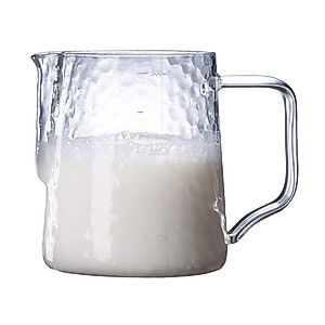 jojofuny Coffee Milk Frothing Pitcher Glass Measuring Cups Mixing Glass Mug with Handle 500ml for Espresso Steaming Measure Liquid Latte Art Measuring Cup