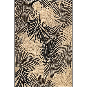 nuLOOM Kasia Areca Palm Indoor/Outdoor Area Rug, 8' x 10', Dark Grey