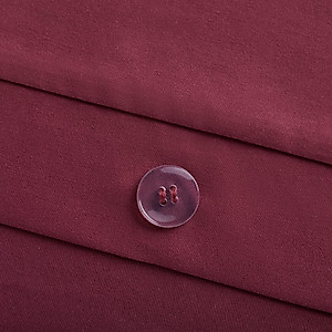 SERTA Simply Clean Ultra Soft Hypoallergenic Stain Resistant 3 Piece Solid Duvet Cover Set, Burgundy, Full/Queen