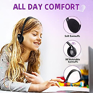 TJZXGUI Kids Headphones Bulk 5 Pack for School Students Children Teen Boys Girls, Wholesale Bulk Headphones for Classroom Earphones (Black)