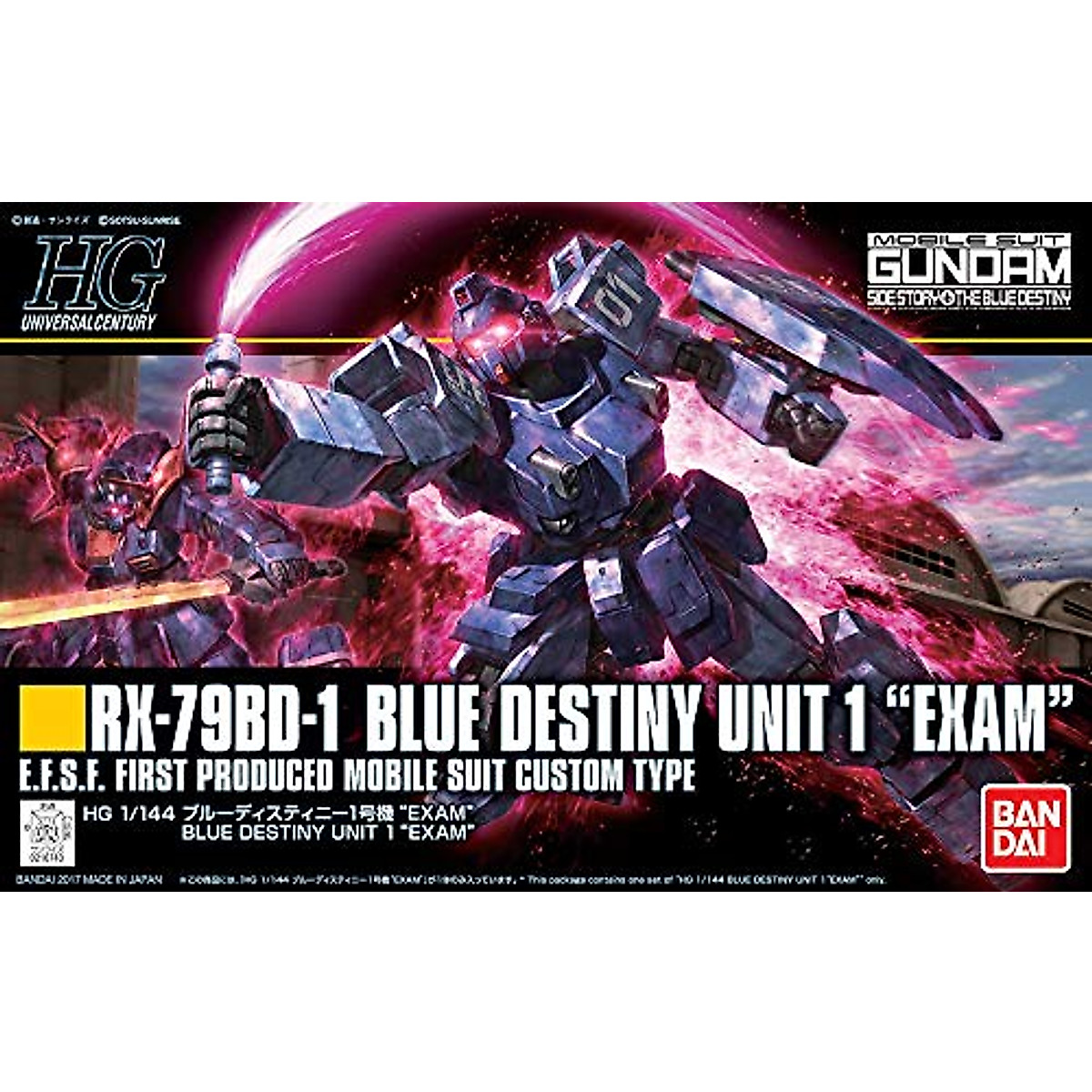 Bandai Hobby HGUC 1/144 Blue Destiny Unit1 Exam Ms Gundam: The Blue Destiny Model Kit Figure