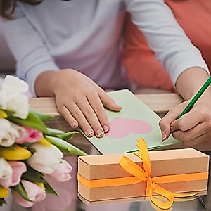 Sabary 50 Pcs Small Kraft Paperboard Gift Box 2 in x 2 in x 7 in Rectangular Brown Kraft Boxes Small Cardboard Boxes for Shipping, Packaging, Gift Wrapping, Party Favors, Easy to Assemble